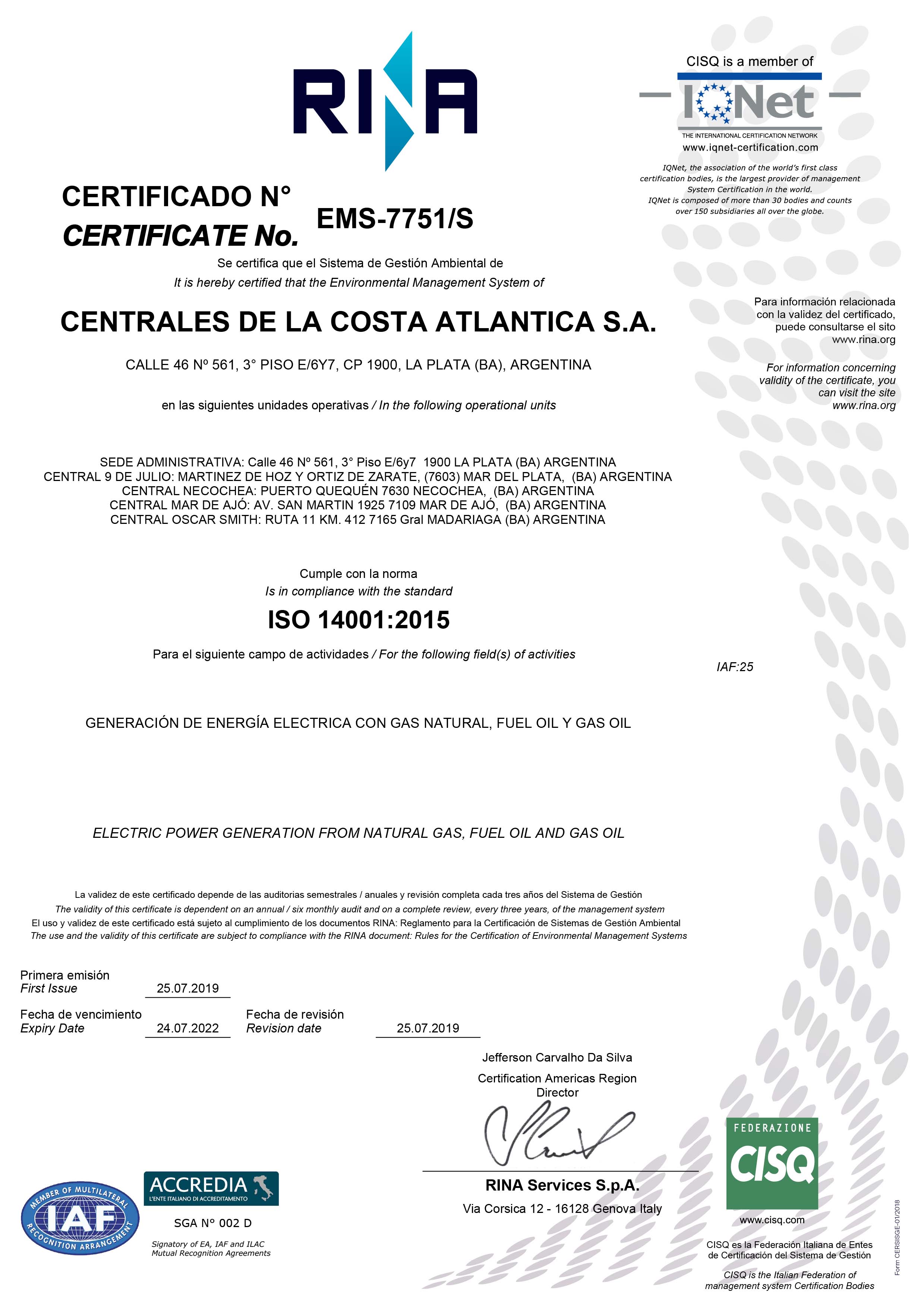 Centrales de la Costa Atlántica S.A.